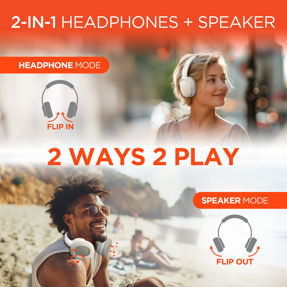 Flip 2-in-1 Wireless Headphones + Speaker by Hypergear – Traveling Bags