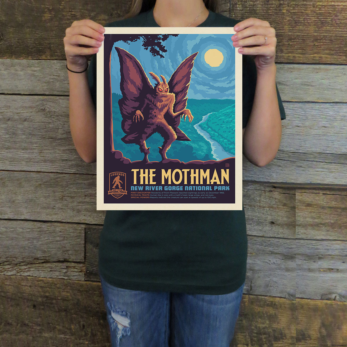 New River Gorge National Park: The Mothman (Legends & Monsters) Art Pr ...